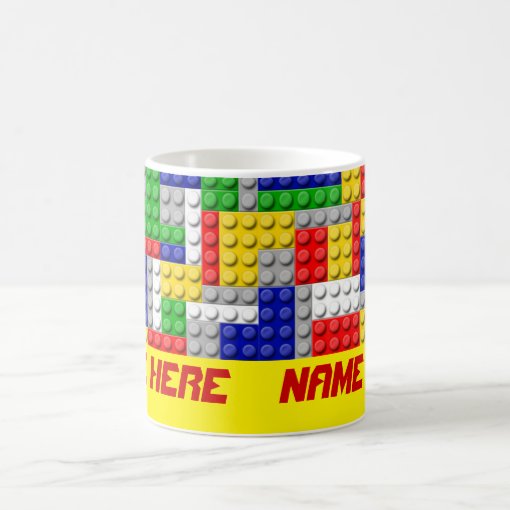 Building Blocks Primary Color Boy's Personalized Coffee Mug | Zazzle