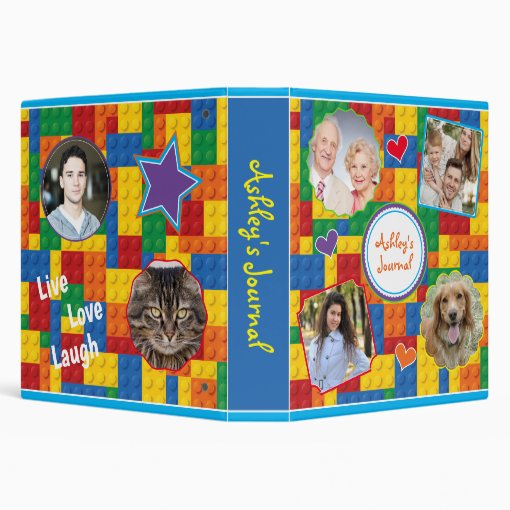 Building Blocks Scrapbook Family Photo Journal 3 Ring Binder | Zazzle