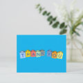 Building Blocks Thank You Message Postcard | Zazzle