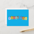 Building Blocks Thank You Message Postcard | Zazzle