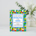 Building Bricks Construction Toy Theme Invitation Postcard | Zazzle
