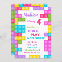 Building Bricks Invitations, Blocks Invitations | Zazzle