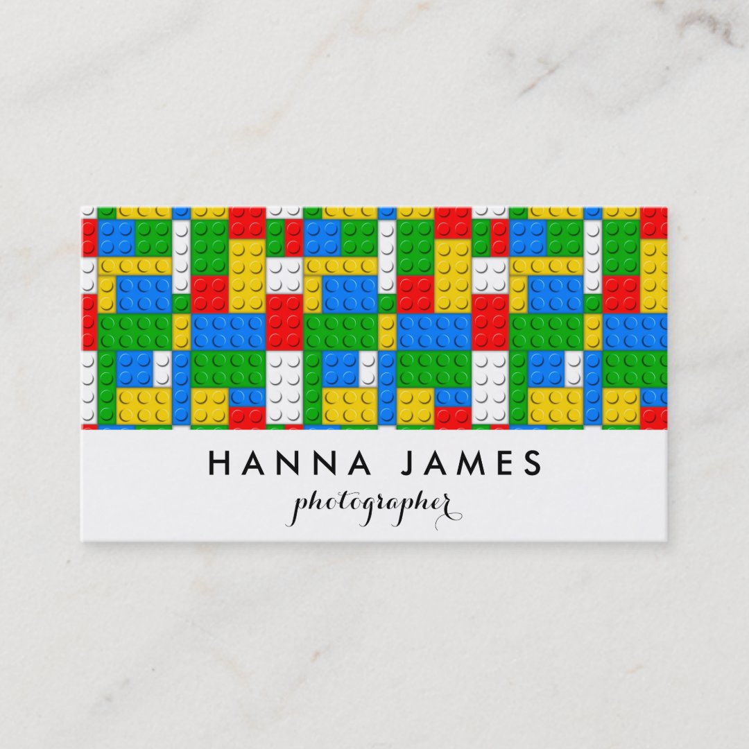 Building Bricks Pattern Personalized Business Card | Zazzle