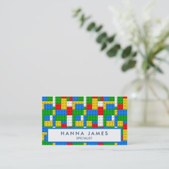 Building Bricks Pattern Personalized Business Card | Zazzle