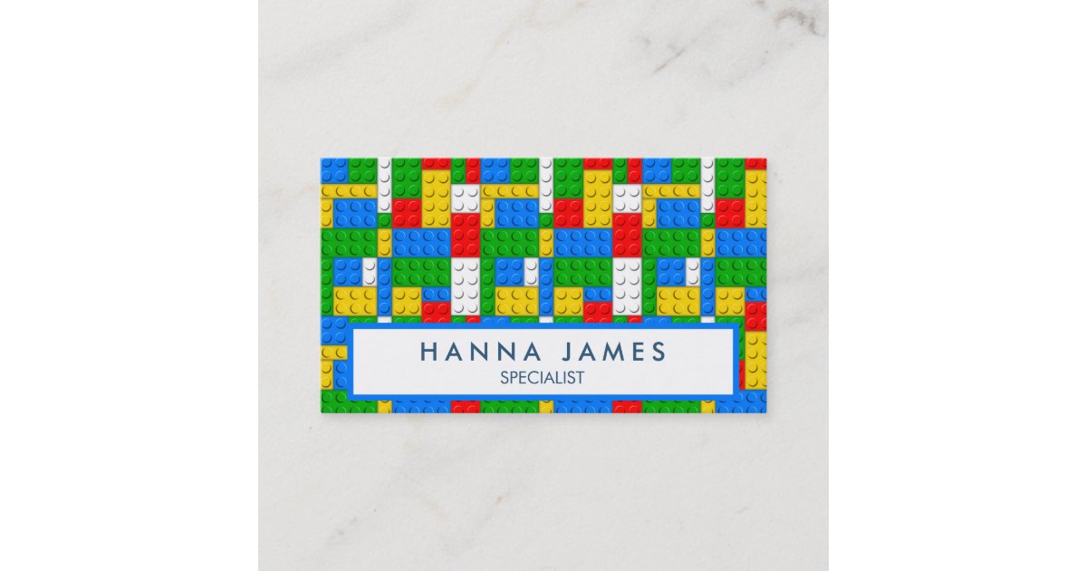 Building Bricks Pattern Personalized Business Card | Zazzle