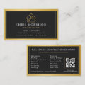 Building Construction Black Gold Metal QR Code Business Card | Zazzle