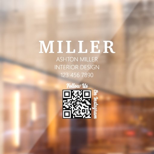 Building Contractor Qr Code Simple & Professional Window Cling | Zazzle