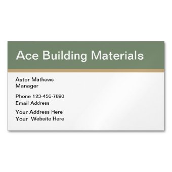 Building Materials Supplier Business Card Magnet | Zazzle