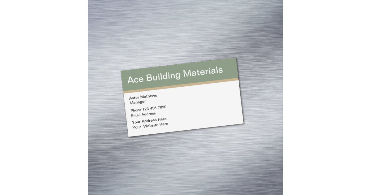 Building Materials Supplier Business Card Magnet | Zazzle