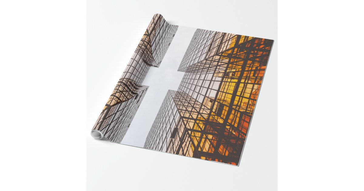 building reflection wrapping paper | Zazzle