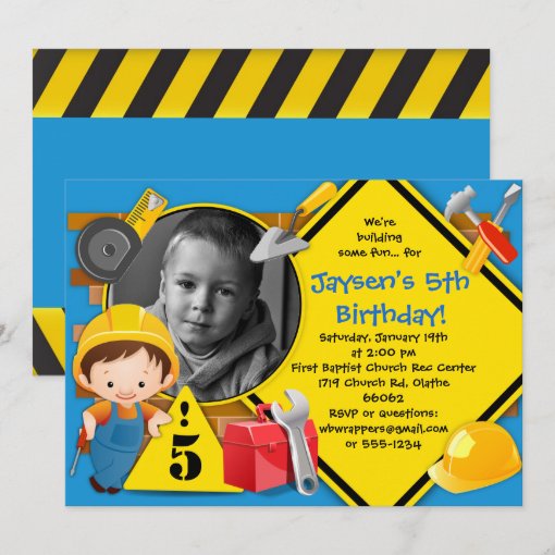 BUILDING SOME FUN Construction Party Invitation | Zazzle