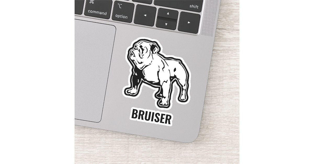 Built Bulldog Custom Name Gym Sticker | Zazzle
