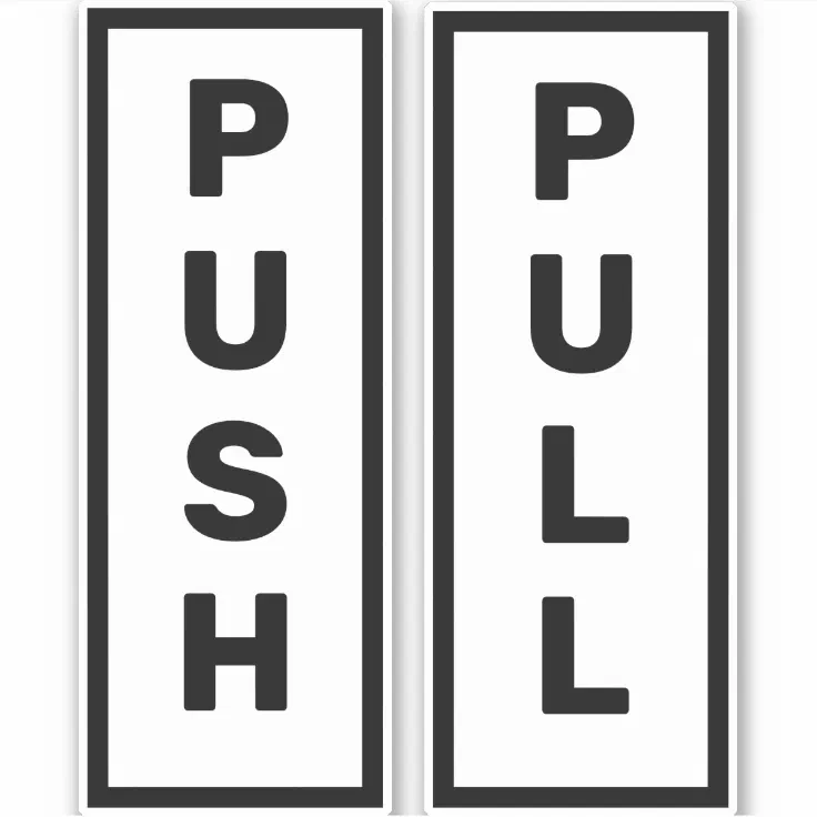 Buisiness Restaurant Retail Store Push Pull Door Sticker | Zazzle