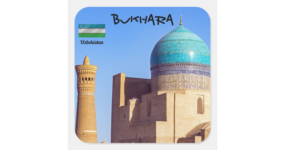 Bukhara, Uzbekistan - Kalyan mosque Square Sticker | Zazzle
