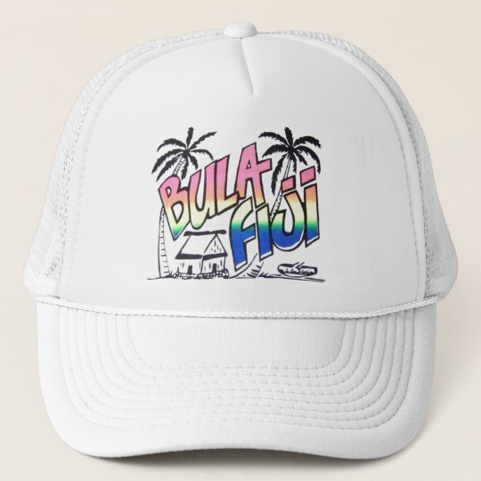 Bula Fiji Mesh Trucker Hat Cap | Zazzle.com