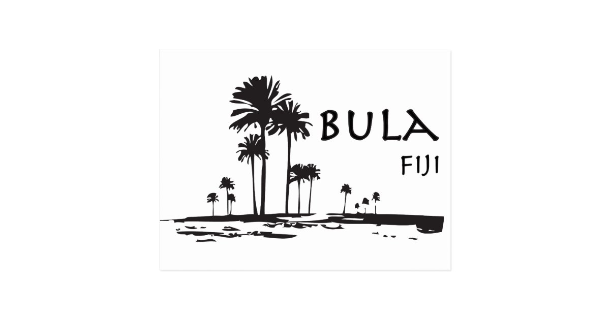 Bula Fiji Palm Tree Graphic Postcard | Zazzle.com