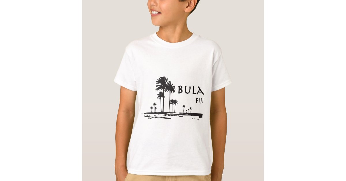 Bula Fiji Palm Tree Graphic T-Shirt | Zazzle