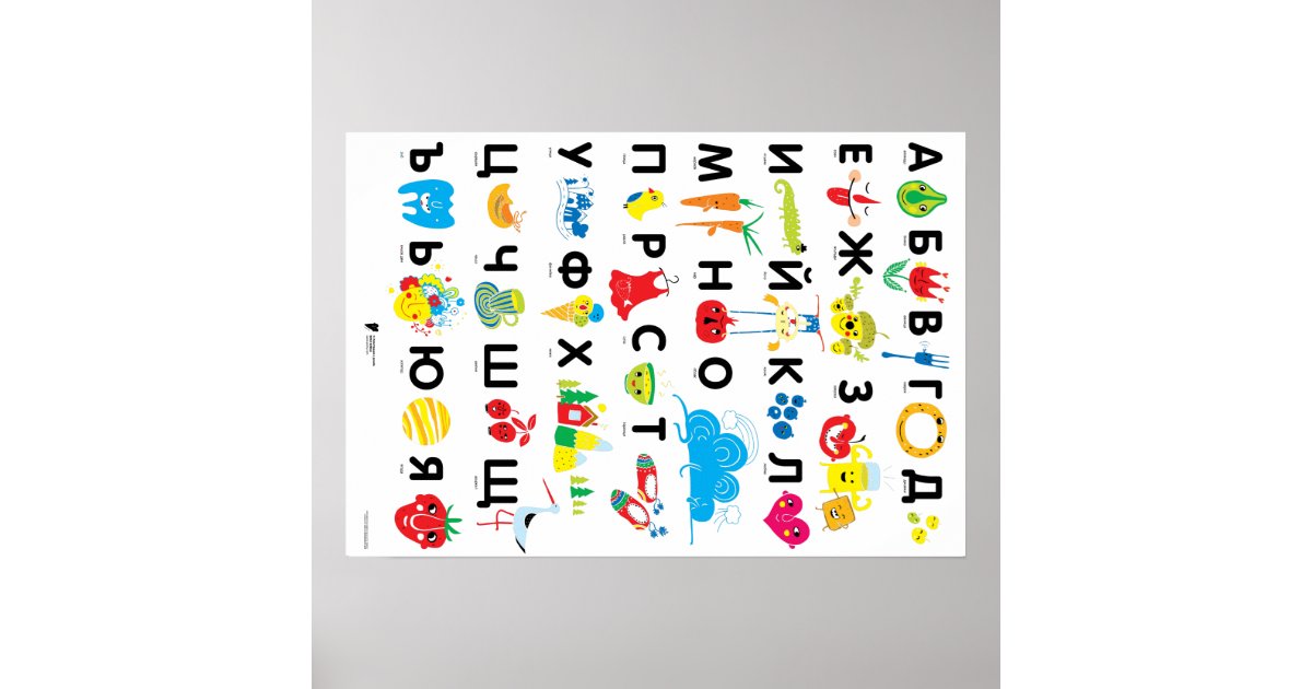 Bulgarian alphabet poster | Zazzle