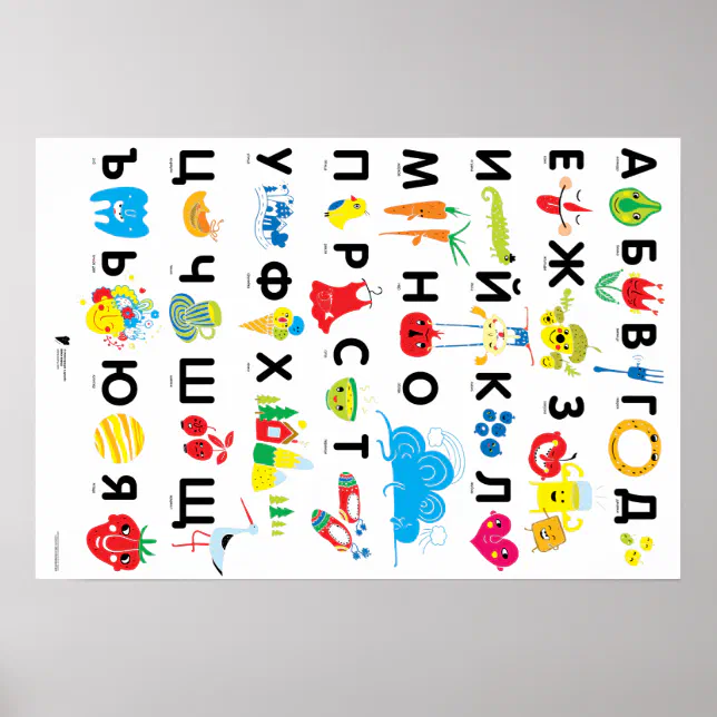 Bulgarian alphabet poster | Zazzle