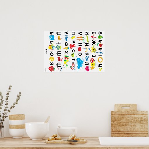 Bulgarian alphabet poster | Zazzle