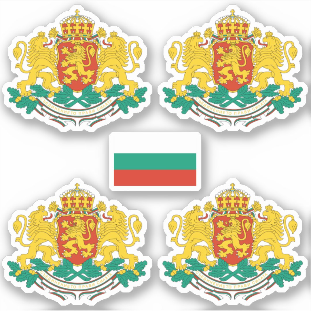 Bulgarian coat of arms and flag Sticker | Zazzle