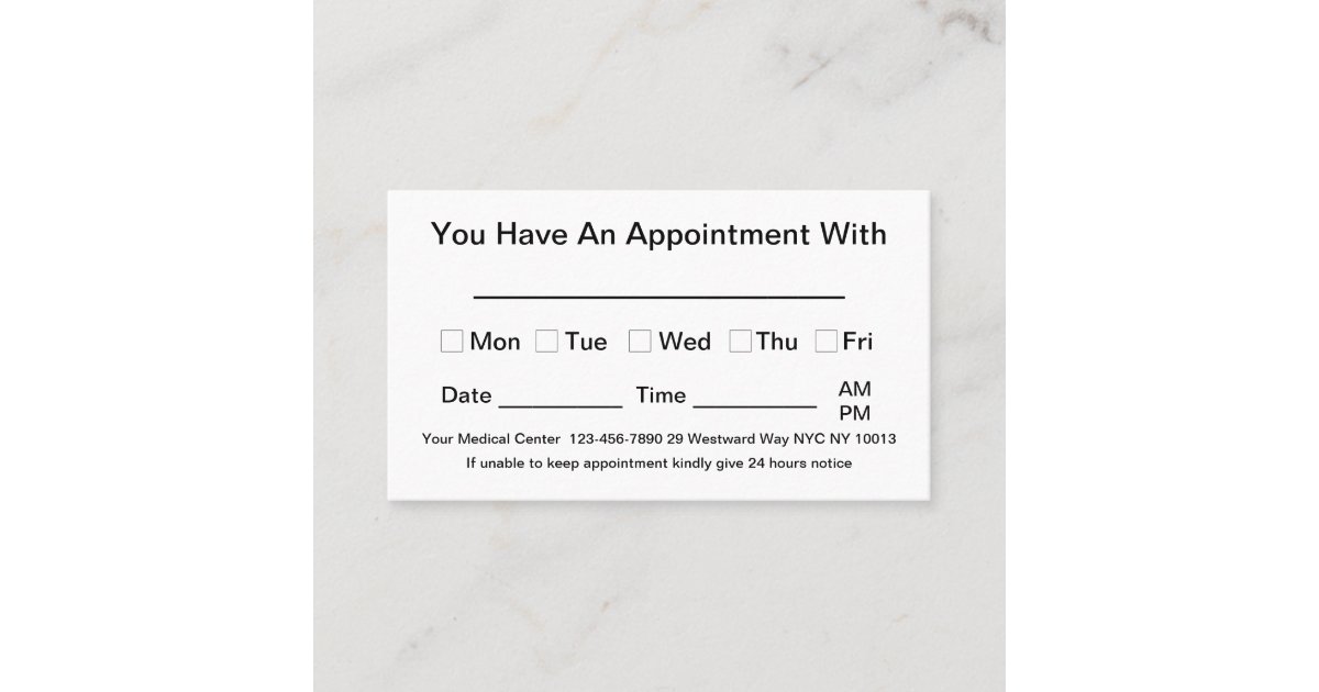 Bulk Office Appointment Reminder Business Cards | Zazzle