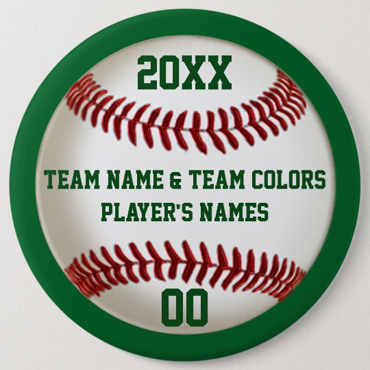 BULK Personalized Baseball Pins, Colors and Text Button | Zazzle.com