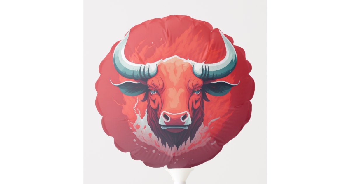 BULL ART, BULL IMAGE BALLOON | Zazzle