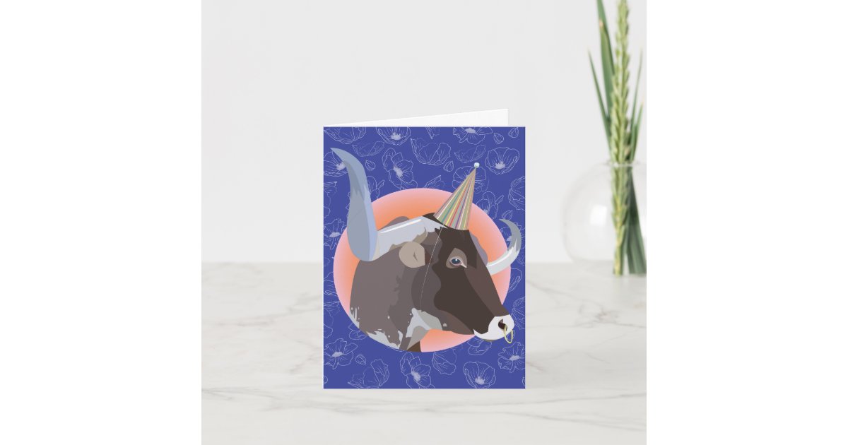 Bull Birthday Card | Zazzle