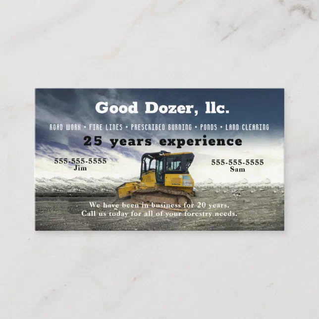 Bull Dozer Business Card | Zazzle