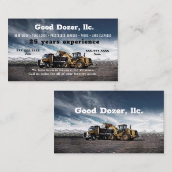 Bull Dozer Business Card | Zazzle