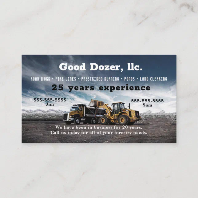 Bull Dozer Business Card | Zazzle