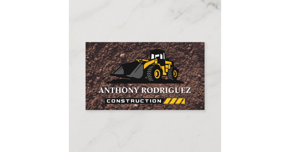 Bull Dozer | Construction | Soil Business Card | Zazzle