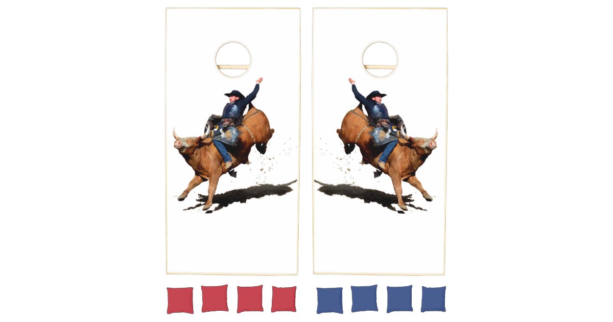 Bull Dust II - Rodeo Bull-Riding Cornhole Set | Zazzle