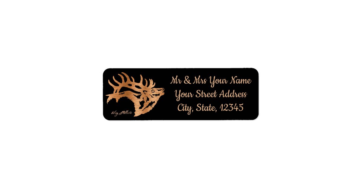 Bull Elk Label | Zazzle