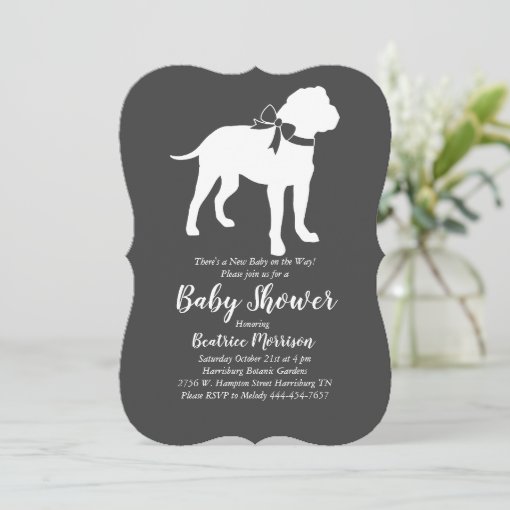 Bull Mastiff Dog Baby Shower Gender Neutral Invitation | Zazzle
