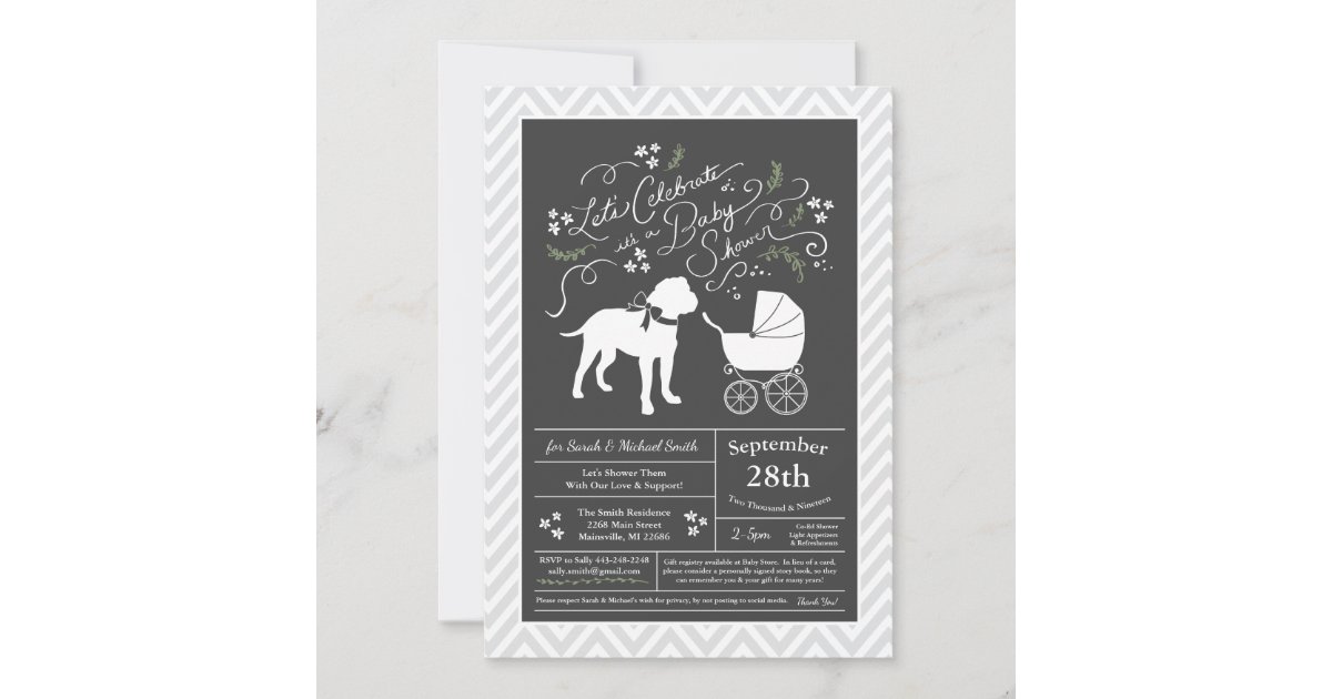 Bull Mastiff Dog Baby Shower Invitation | Zazzle