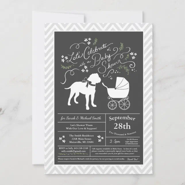 Bull Mastiff Dog Baby Shower Invitation | Zazzle