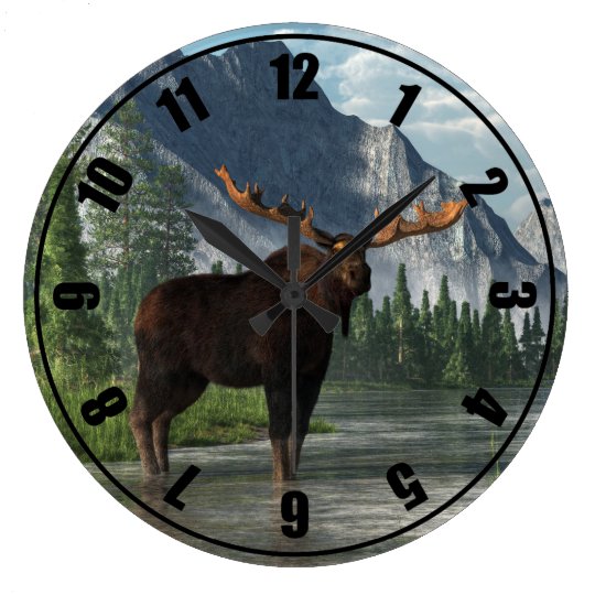 Bull Moose Large Clock | Zazzle.com