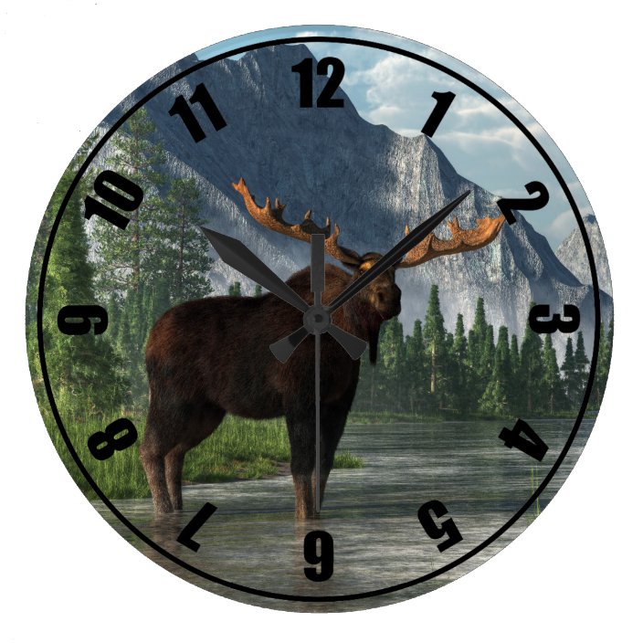 Bull Moose Large Clock | Zazzle.com