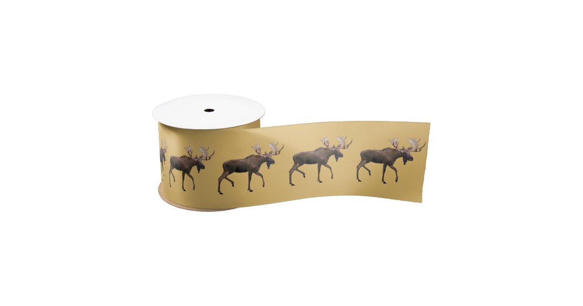 Bull Moose Satin Ribbon | Zazzle