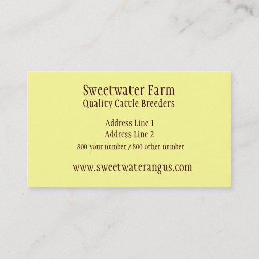 Bull or Cattle Farm Standard Business Card | Zazzle