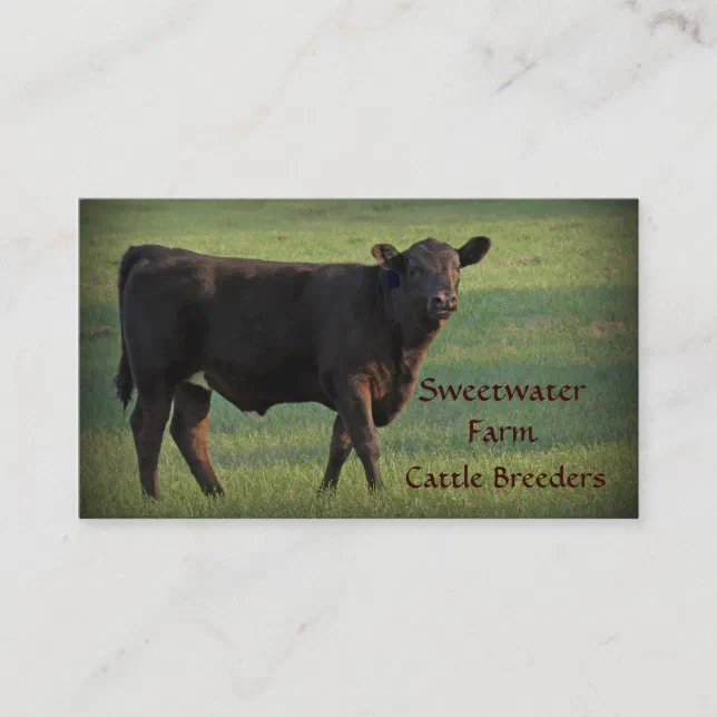 Bull or Cattle Farm Standard Business Card 2 | Zazzle