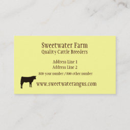 Bull or Cattle Farm Standard Business Card 3 | Zazzle