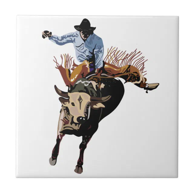 Bull Rider Ceramic Tile | Zazzle
