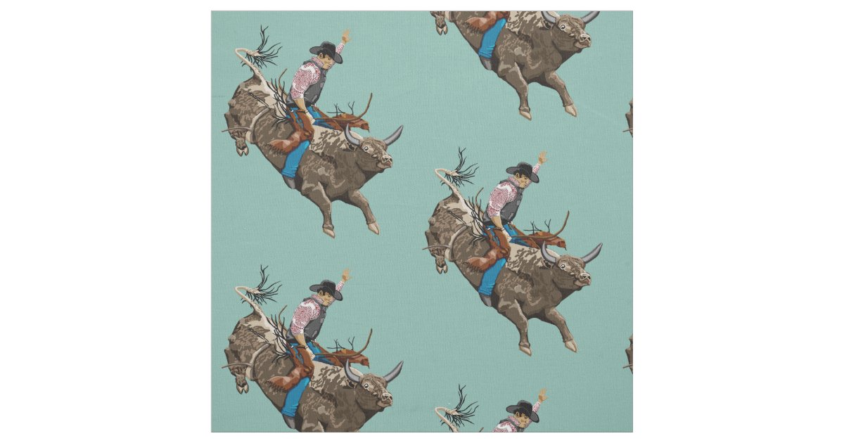 Bull rider fabric | Zazzle