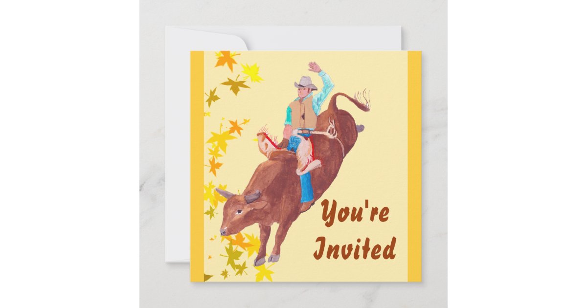 Bull Rider ~ I Love Rodeo Invitation | Zazzle
