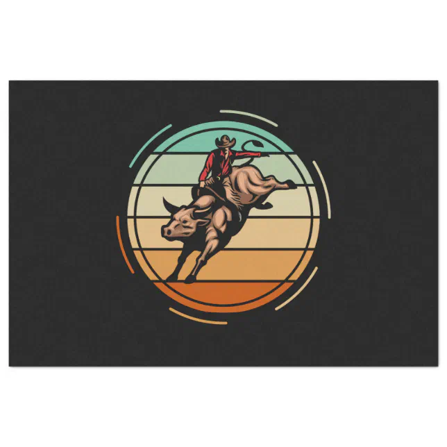 Bull Riding Rodeo Rider Cowboy Western Vintage Tissue Paper | Zazzle