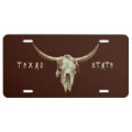 Bull Skull Brown Rustic Country Western Farm Texas License Plate | Zazzle