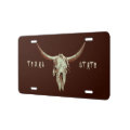Bull Skull Brown Rustic Country Western Farm Texas License Plate | Zazzle
